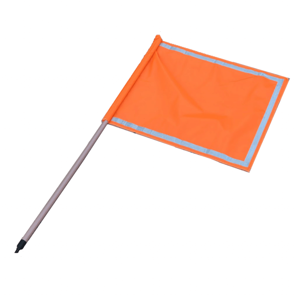Banderola de señalización en color naranja tráfico - ¡Homologada!